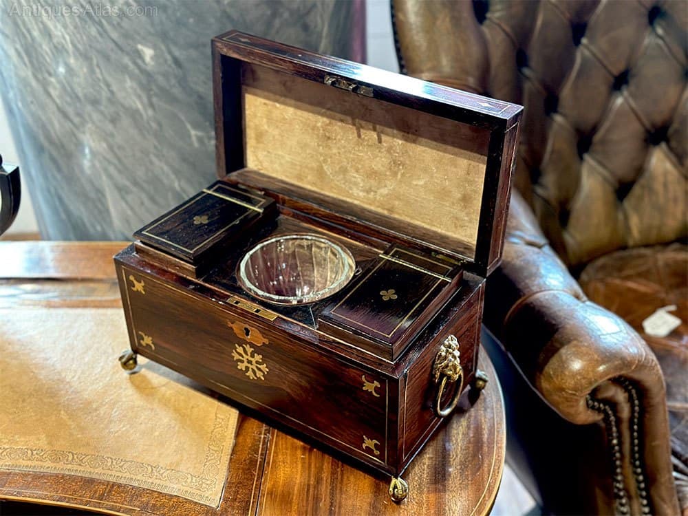Regency Rosewood Tea Caddy - Maysvillemo Vintage Antiques